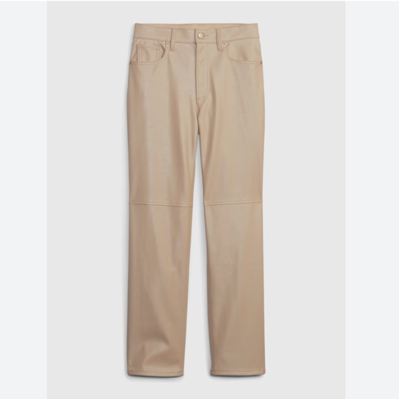 GAP | Pants & Jumpsuits | Gap Cheeky Straight High Rise Tan Leather ...